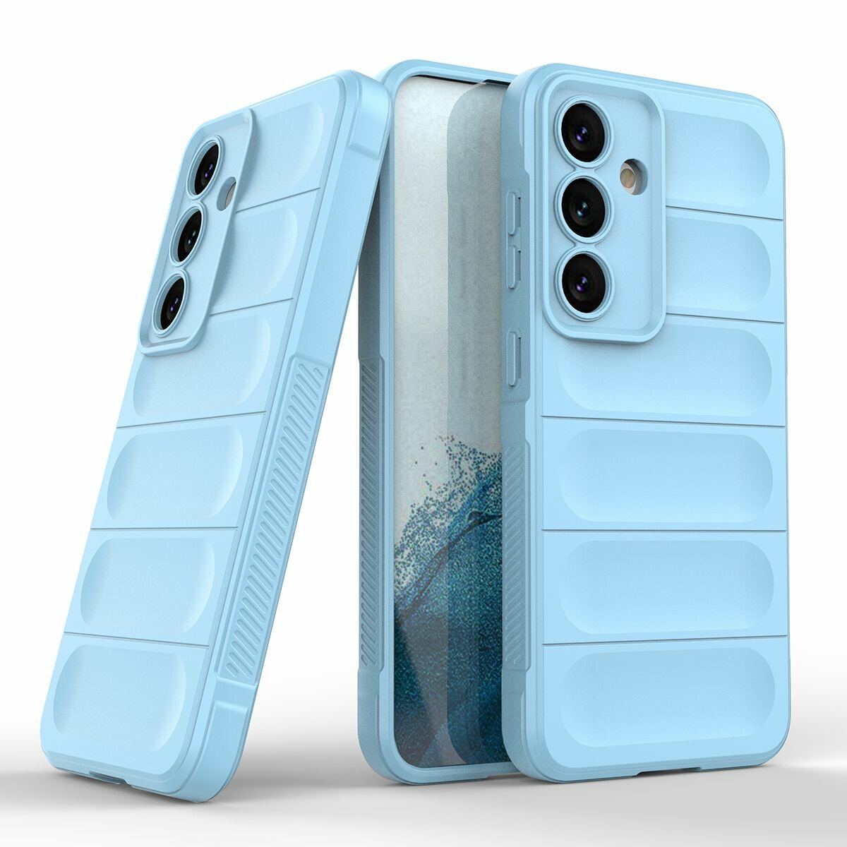 Противоударный чехол Flexible Case для Samsung Galaxy S24 (голубой)