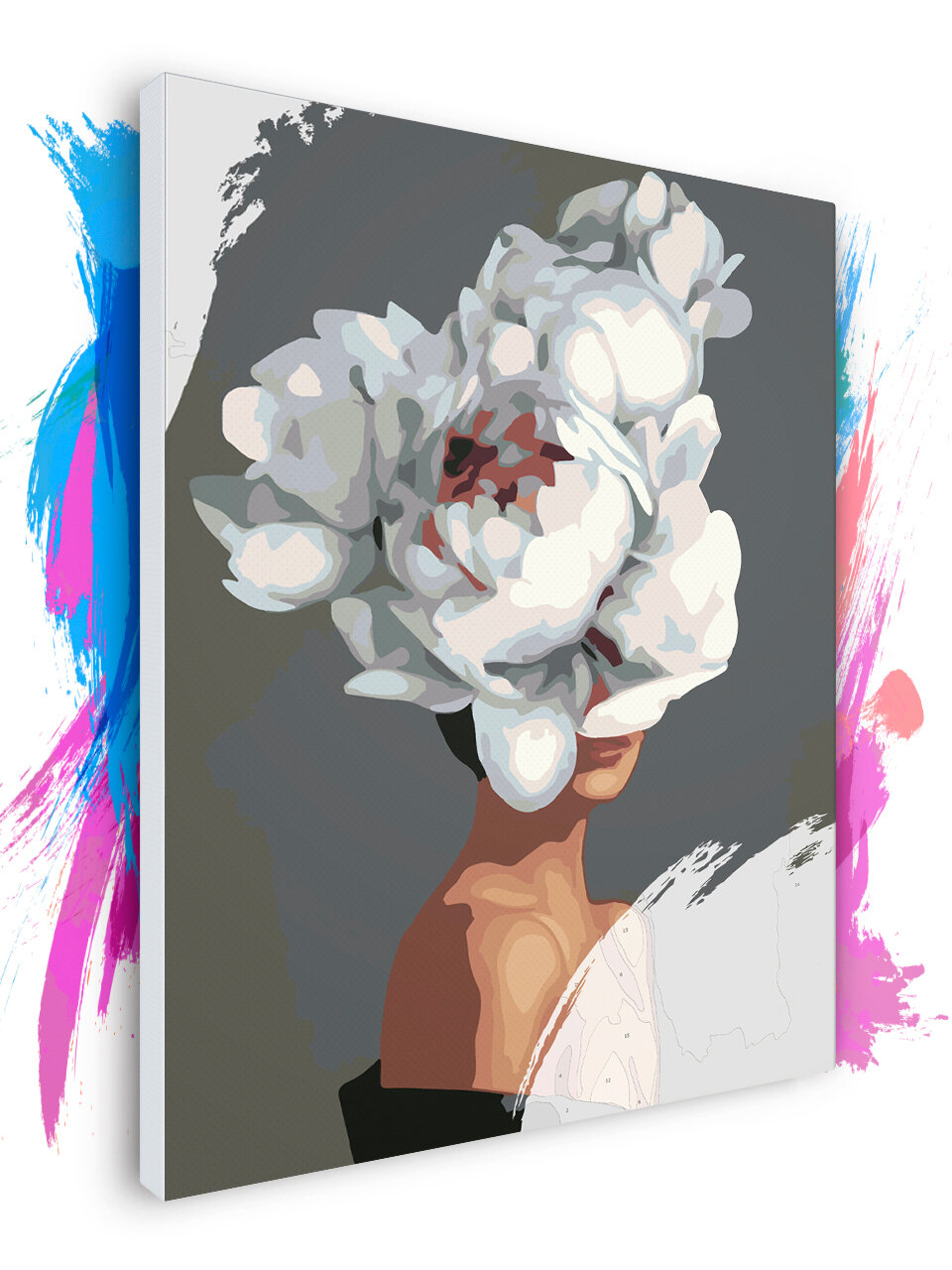 Картина по номерам на холсте Женщина с цветами 6, 30 х 40 см