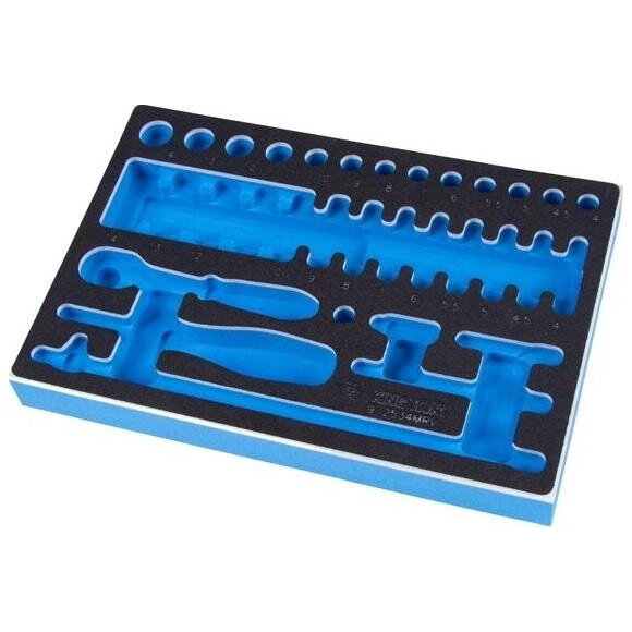 Ложемент KING TONY для набора торцевых головок 1/4" с принадлежностями 9-2534MRV, 2534MRV, 859253432B №1206