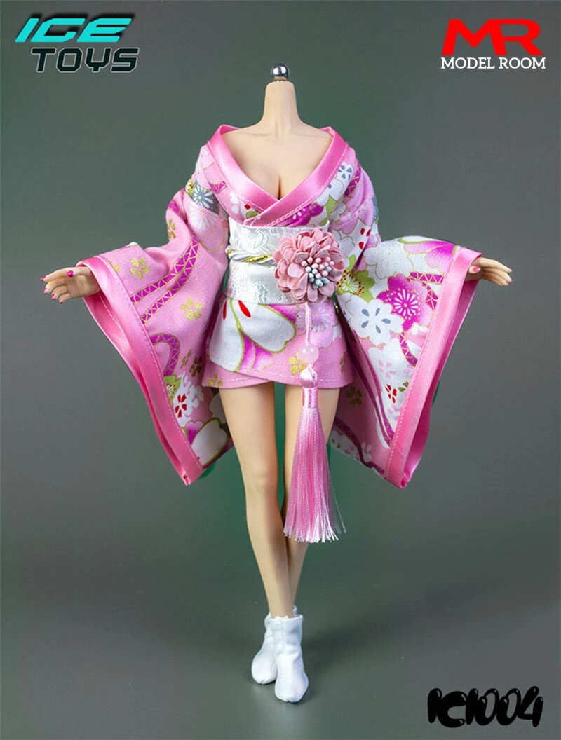 MAK IC1004 Женское кимоно для фигурок 1/6 Розовый, A7