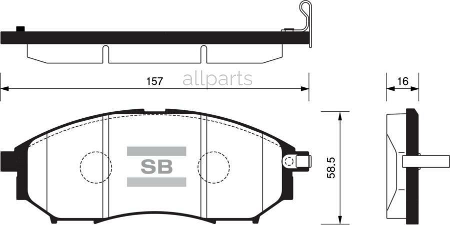 SANGSIN BRAKE SP1249 Колодки тормозные дисковые, передние