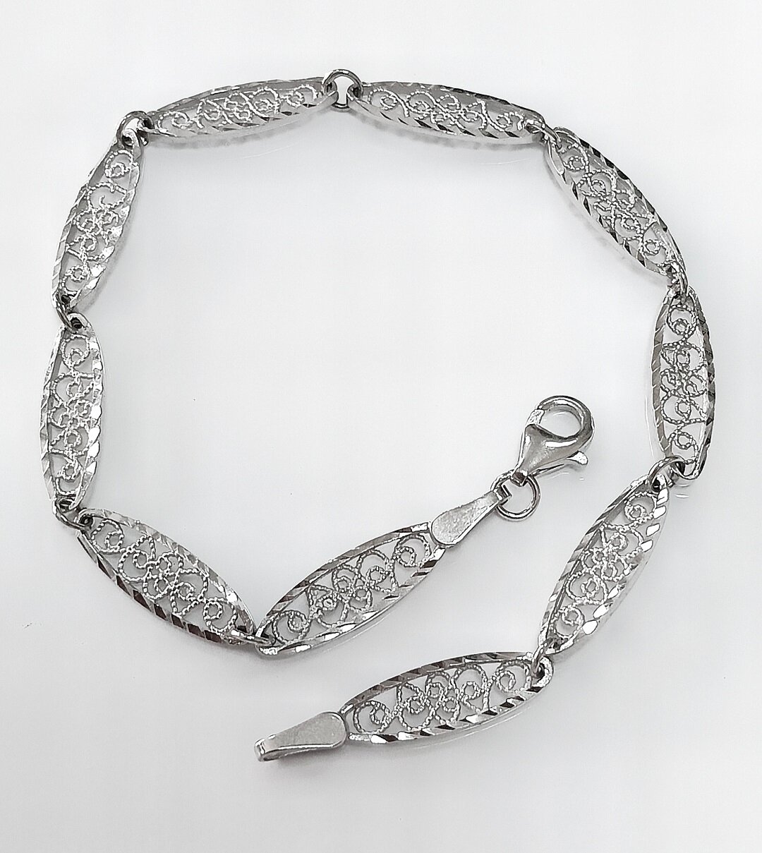 Браслет-цепочка, серебро, 925 проба, родирование