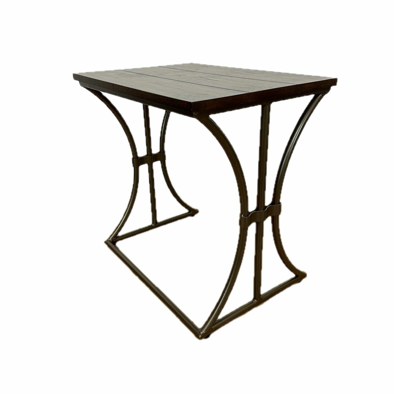 Стол журнальный TRILOGY. Большой CT-20002-A. Столешница тон Орех Темный. Ножки металл античная медь, Dark Walnut