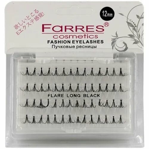 Farres cosmetics Ресницы для наращивания, пучки M001, 12 мм, 1 шт