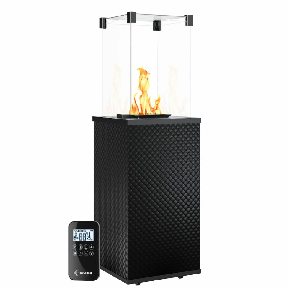 Газовая топка Kratki PATIO/MINI/G31/37MBAR/CZ/P - Сталь, черный, 44,2x136,6x44,2 см.