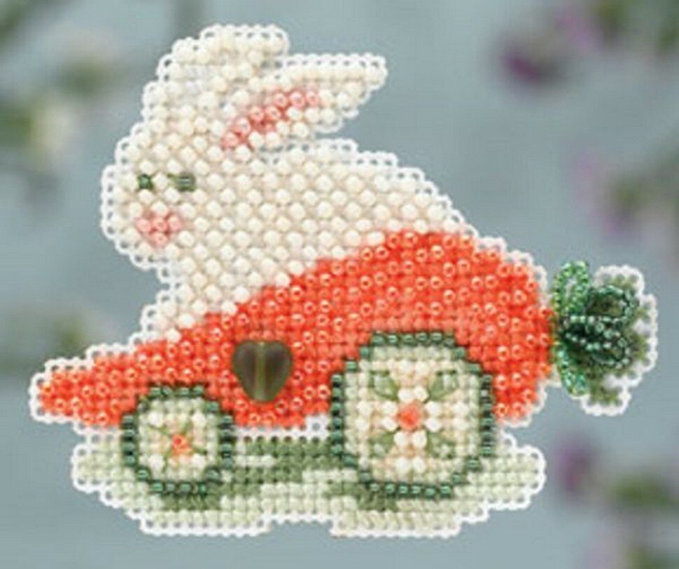 Набор для вышивания Mill Hill #MH184106 Rabbit Ride (Поездка кролика), Счетный крест, 7.6 x 6.35 см