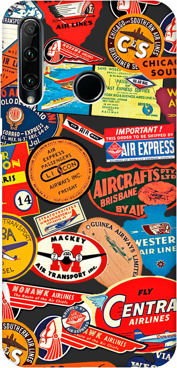 Матовый чехол US Aviation для Honor 10i / 20e / Хонор 10 ай / 20е с 3D эффектом черный