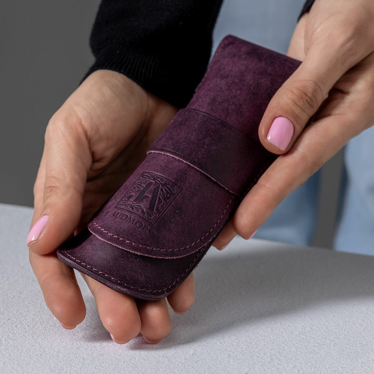 Кожаный футляр для ручек, чехол для паркера Pembroke Plum, фиолетовый