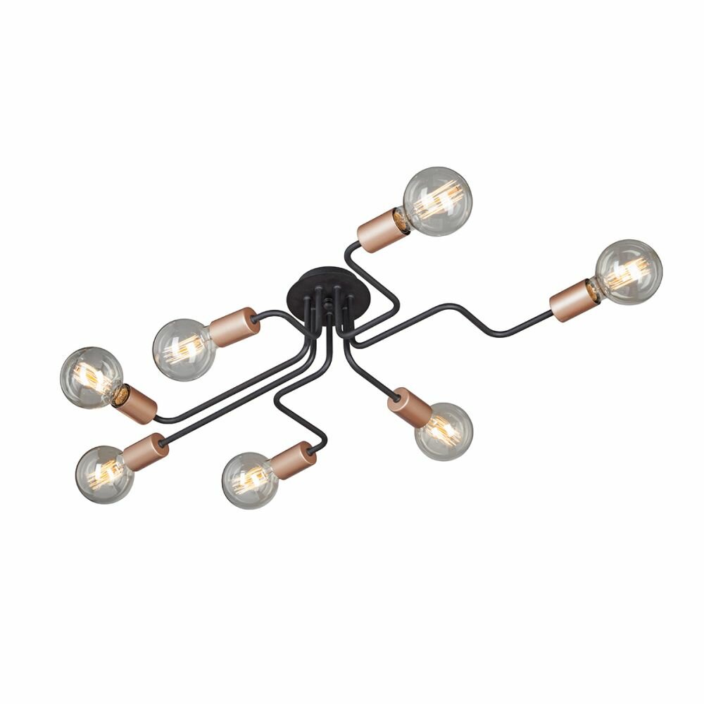 Люстра Vitaluce V4560-1/7PL, 7хE27 Макс. 60Вт Черный, Матовый / Виталюче.