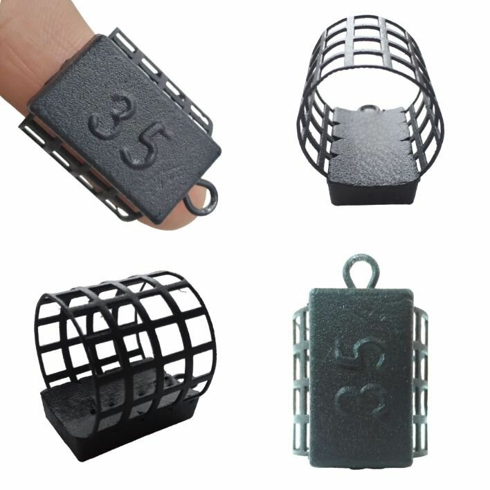 4 Кормушки круглые фидерные наперсток для зимней и летней рыбалки. 35 гр. Черные.