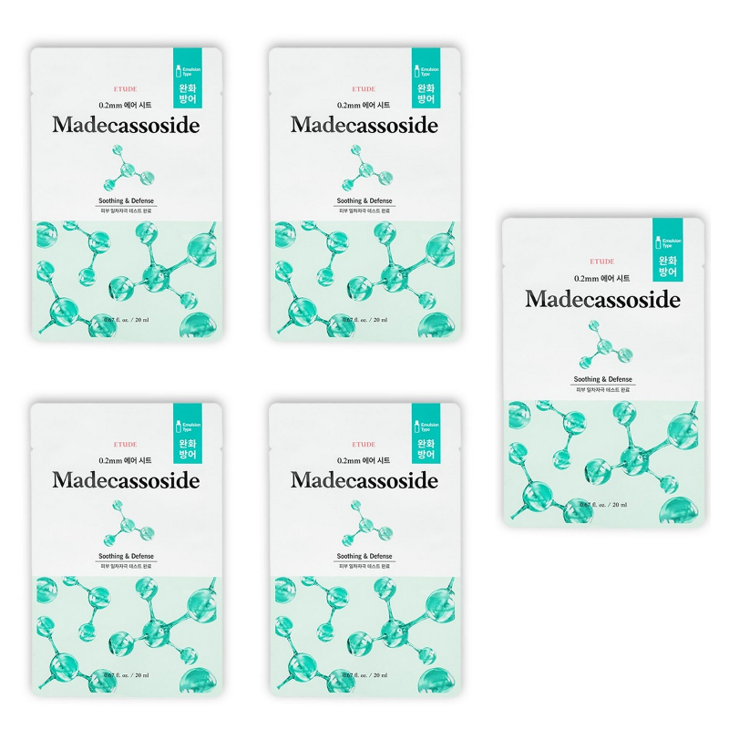 Тканевая маска для лица Etude с экстрактом мадекассосида, 20 мл, 5 шт