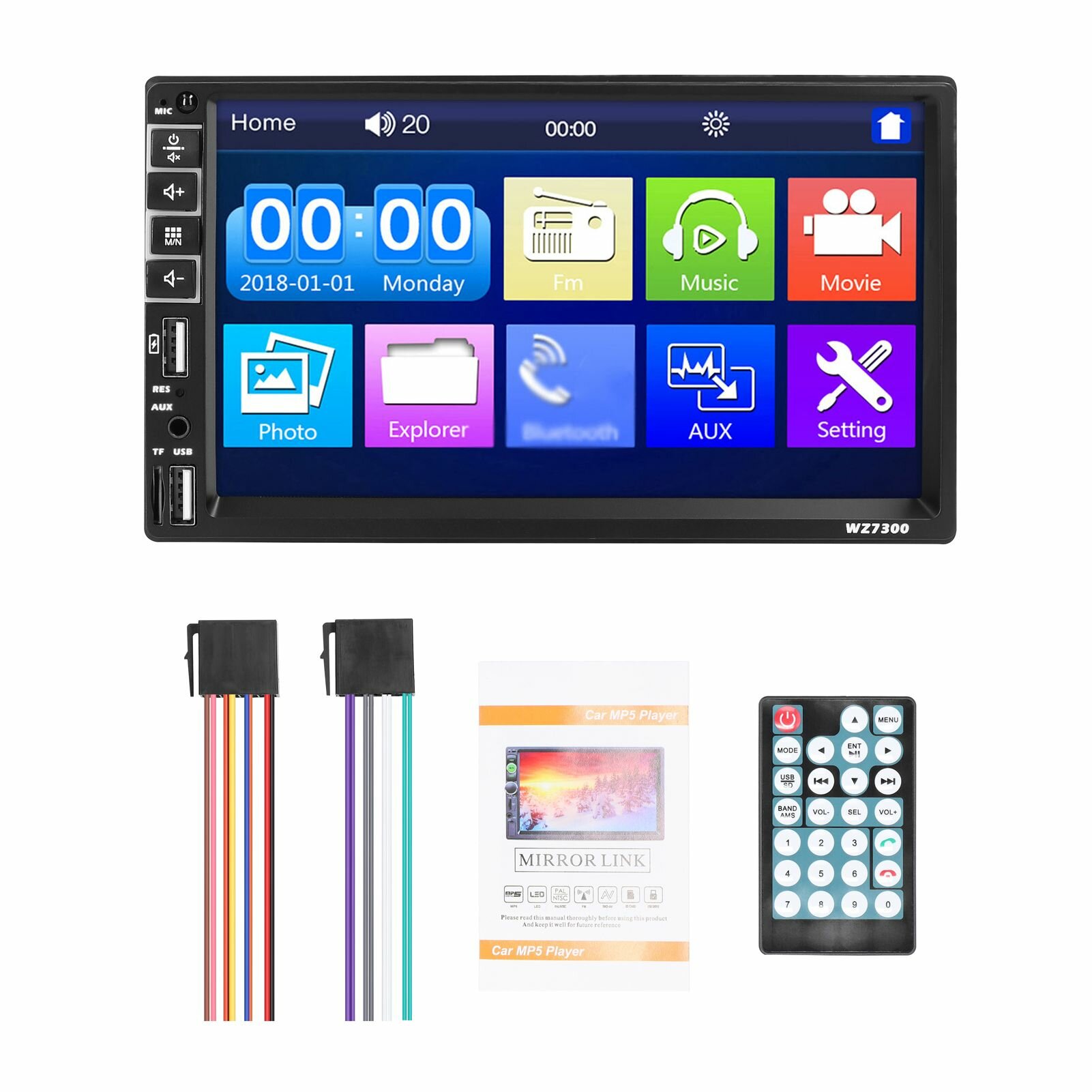 Автомобильная стереосистема Double Din 7-дюймовый ЖК-монитор с сенсорным экраном