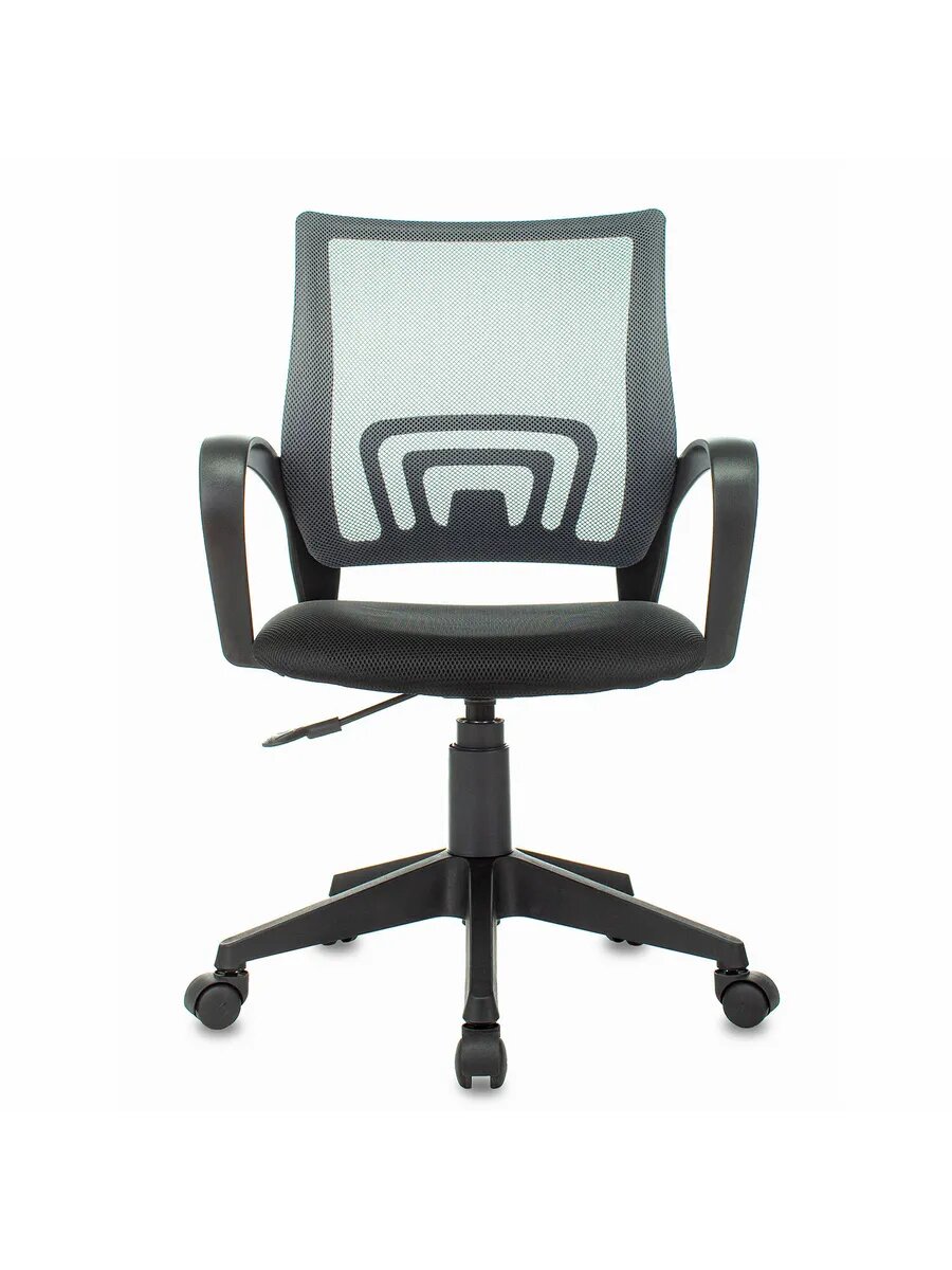 Кресло офисное Brabix Fly MG-396 серый/черный 532085, ткань/сетка, до 120 кг, регулировка высоты