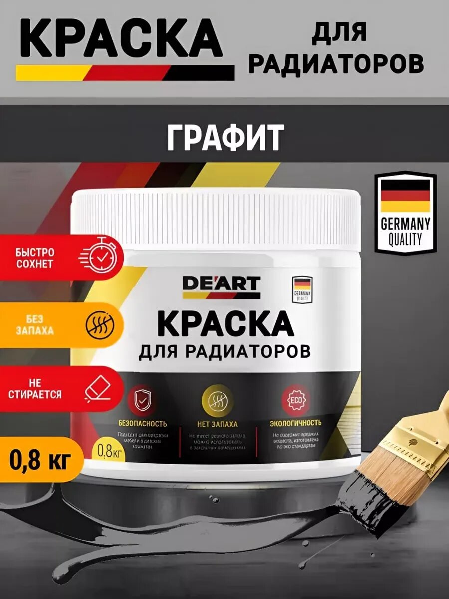Краска для радиаторов отопления, графит