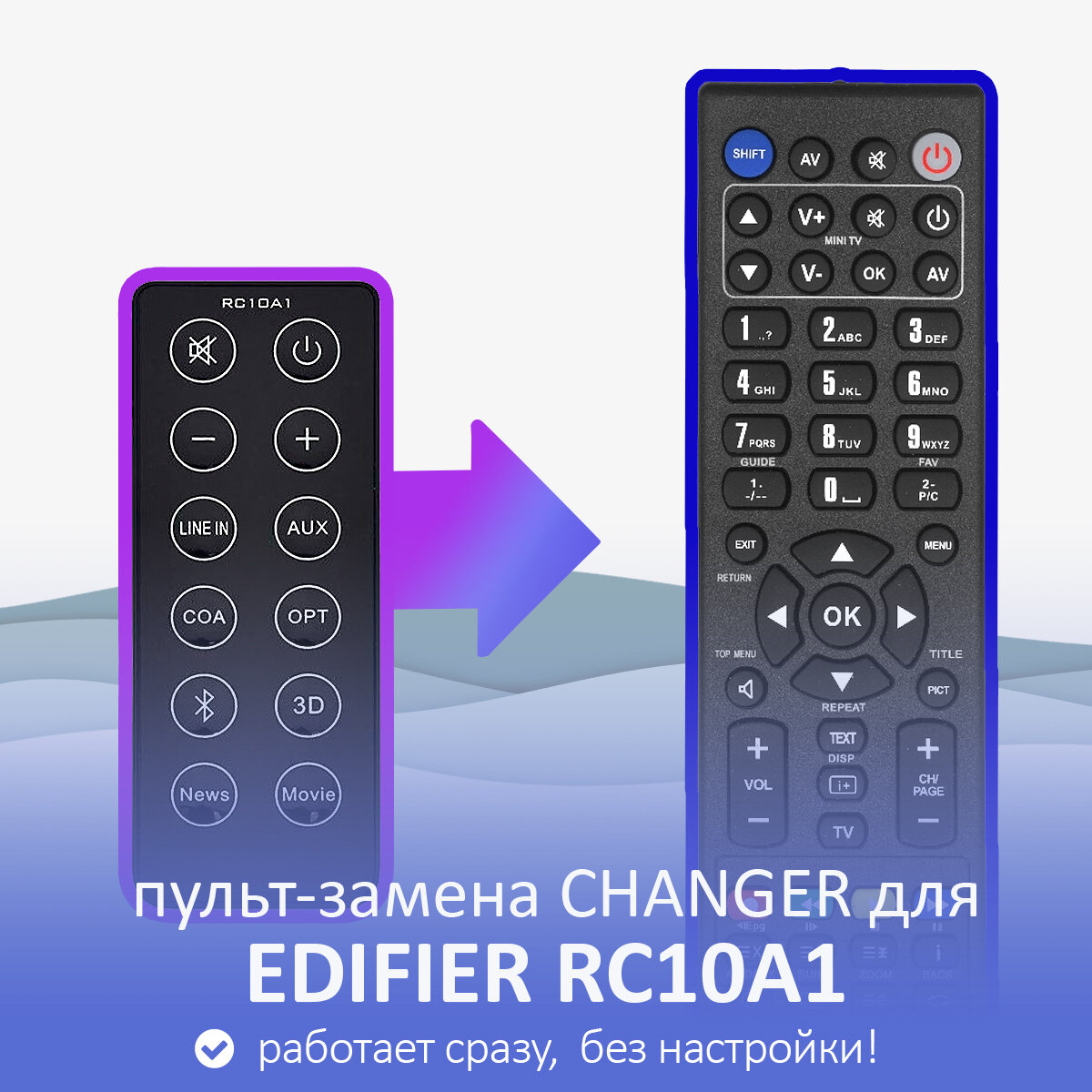 Пульт-замена для EDIFIER RC10A1