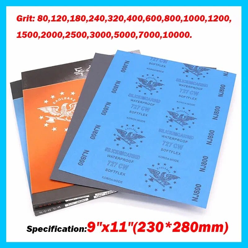 Листы наждачной бумаги карбид кремния 80-10000 grit 5000 Grit