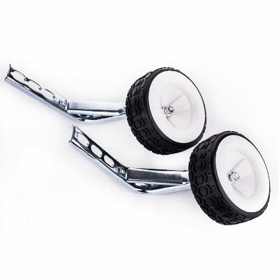 Дополнительные широкие колеса приставные пара стальные усиленные с кронштейном для велосипеда