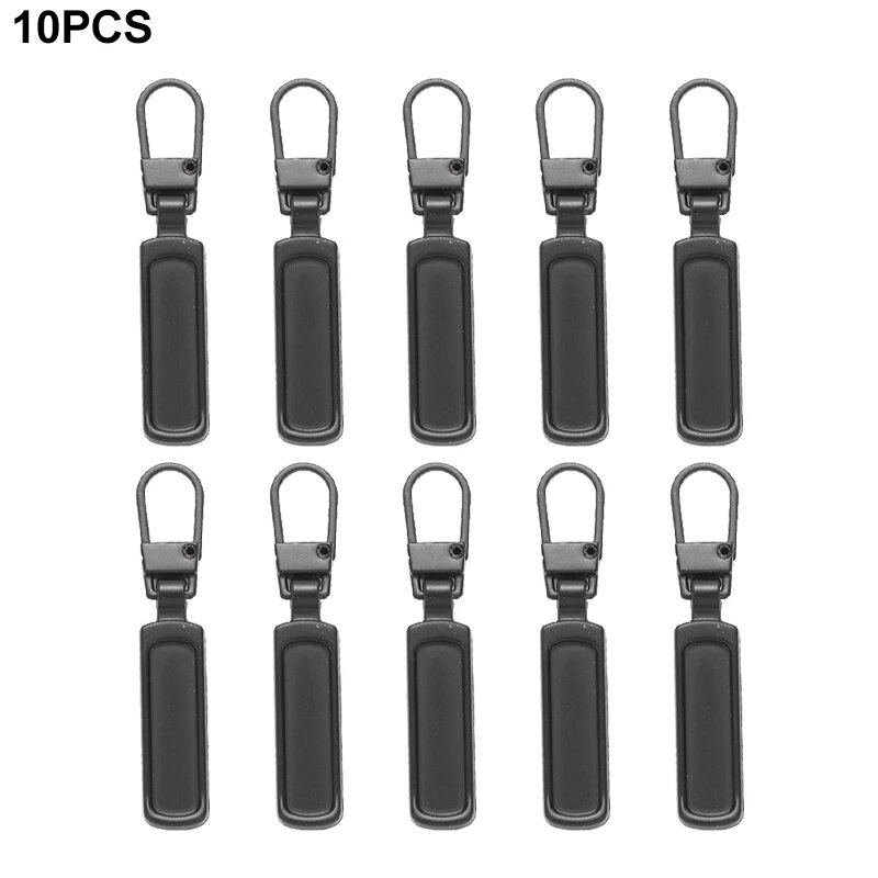 Съемные металлические бегунчики для молнии Черный, Black 10Pcs