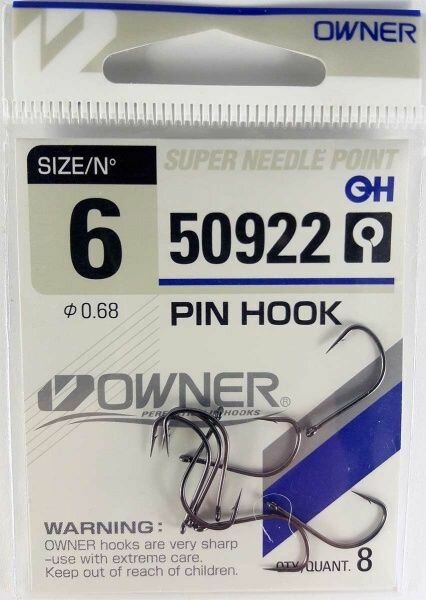 Крючок Owner 50922 Pin Hook № 6 уп. 8 шт.