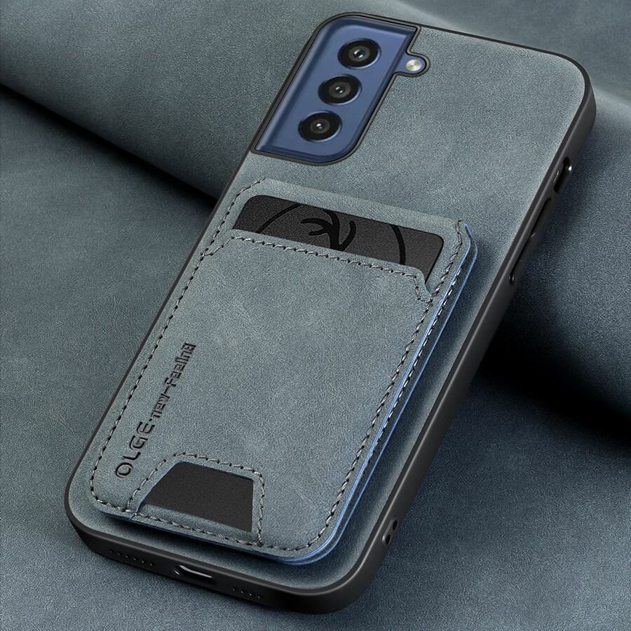 OLGE Кожаный Чехол Для Samsung Galaxy S21 FE (Самсунг Галакси С21 ФЕ, S21FE) С Картхолдером , Противоударный , Нескользящий И Удобный