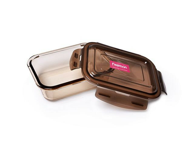 6526 FISSMAN Контейнер с пластиковой крышкой 22x16x7 см / 1520 мл (стекло)