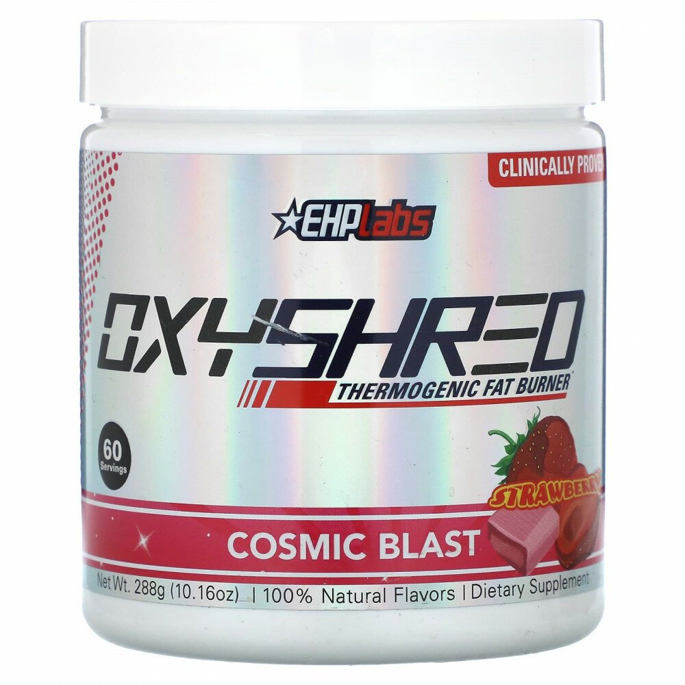 EHPlabs, OxyShred, термогенный сжигатель жира, Cosnic Blast, клубника, 288 г (10,16 унции)