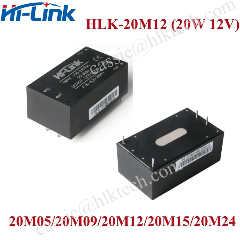 Импульсный источник питания HLK-20M12 bibikoo 20Вт 5В/9В/12В/15В/24В