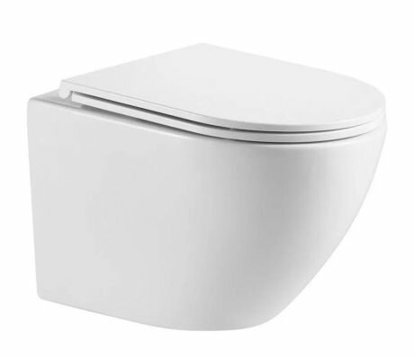 Унитаз подвесной WeltWasser Merzbach 043 GL WT безободковый с сиденьем микролифт, белый глянцевый