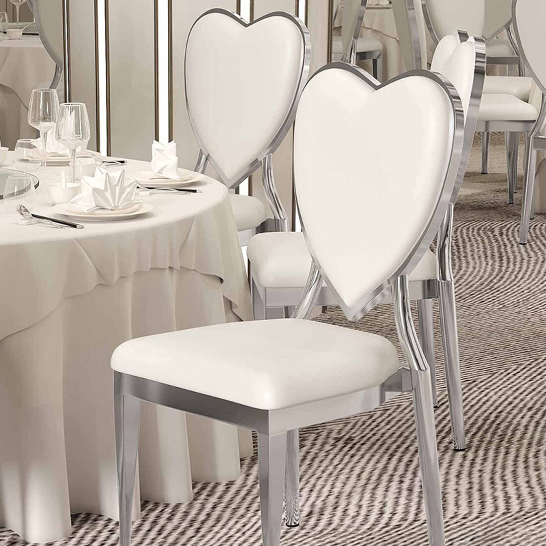 Обеденный стул в виде сердца Fanke Heart (серебро)