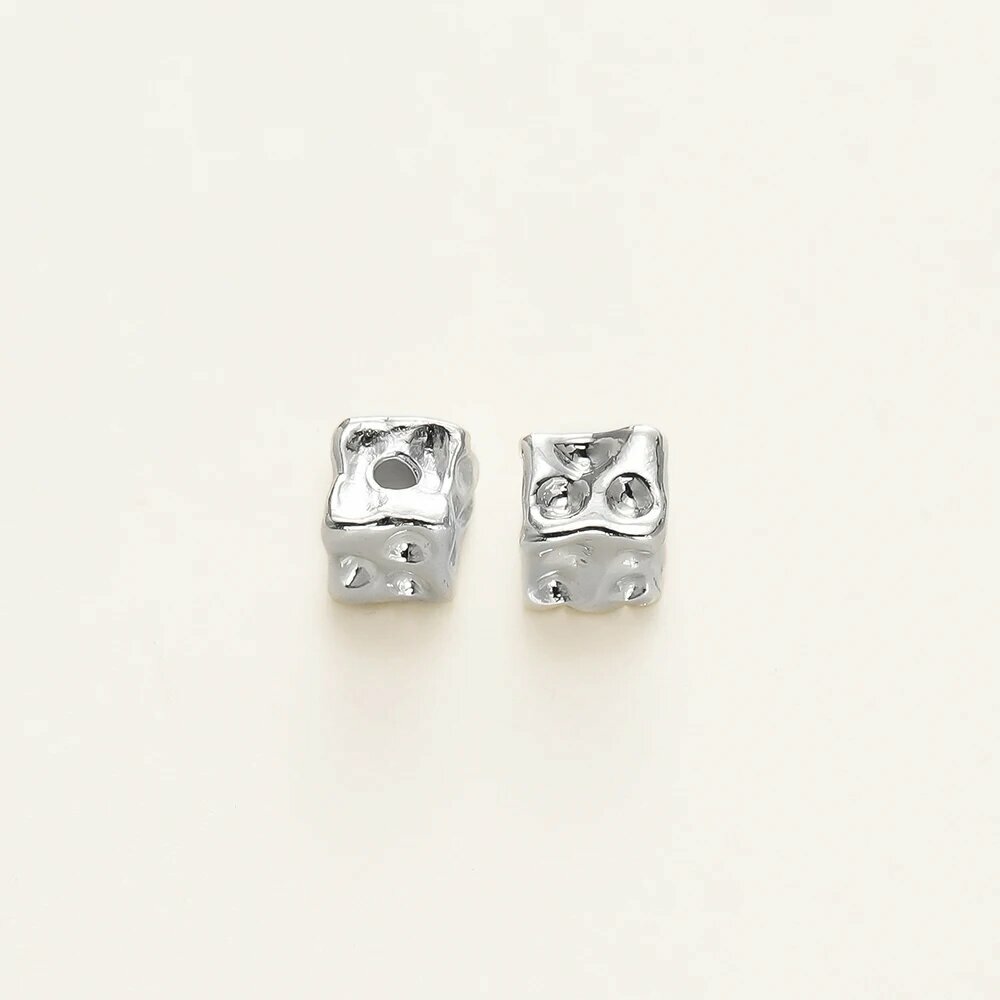 Латунные квадратные бусины St.kunkka 10 шт, золотистые, 5х5 мм Silver