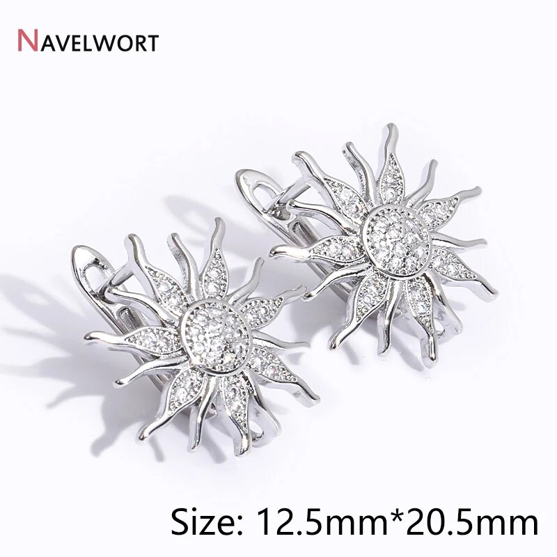 Серебряные швензы NAVELWORT, 2 пары, Rhodium Plated