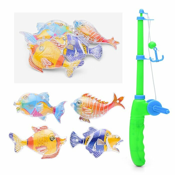 Магнитная рыбалка Oubaoloon "Вылови рыбку" 4 рыбки, в пакете (889-A)