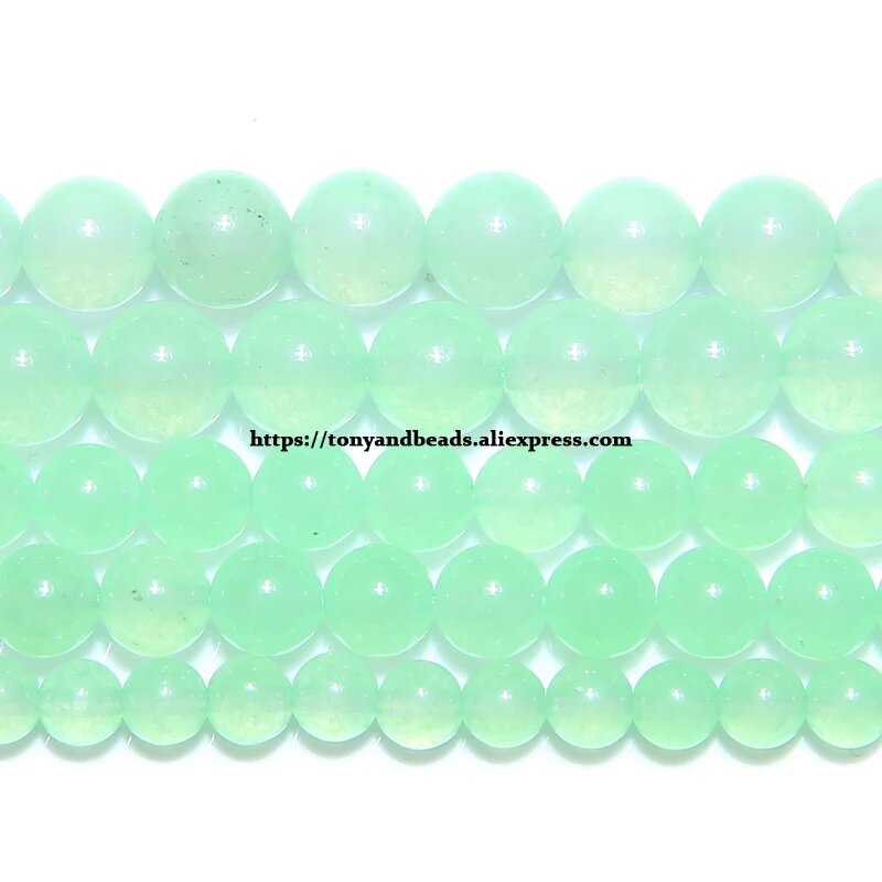 Зеленые халцедоновые бусины Tony and Beads 6 8 10 мм 6mm 59 to 63pcs