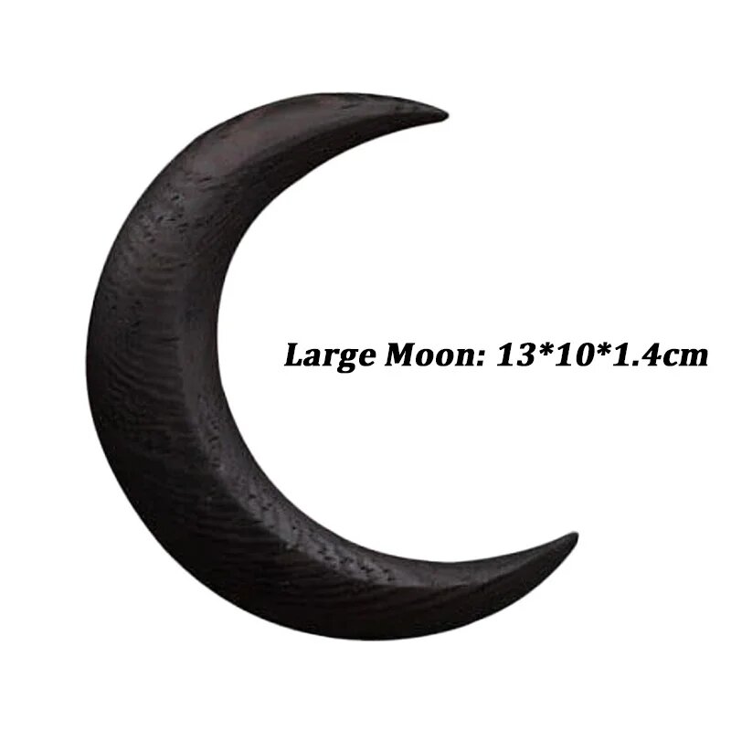 Деревянные шпильки для волос полумесяц Черный, Black - L