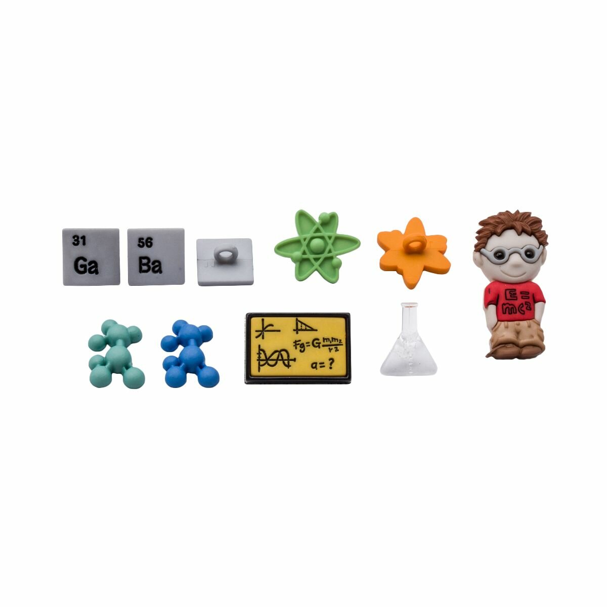 Пуговицы-фигурки 'Маленький гений' пластик, 10шт/упак, Dress It Up