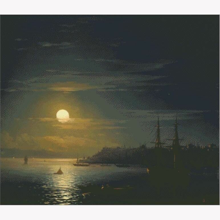 (Схема для вышивки крестом) Айвазовский. Вид Константиноплоя при Луне