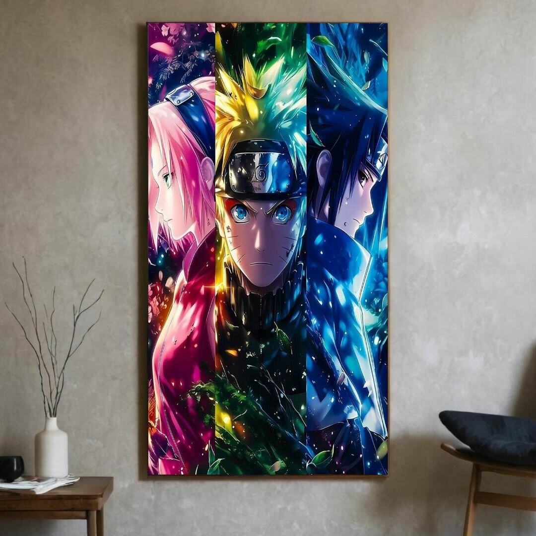 Картина на металле (аниме) Наруто, Саске, Сакура
