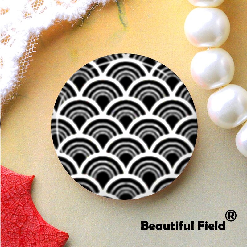 Стеклянные кабошоны для фотографий JiangXuan Черный, 20mm 5pcs, 9553