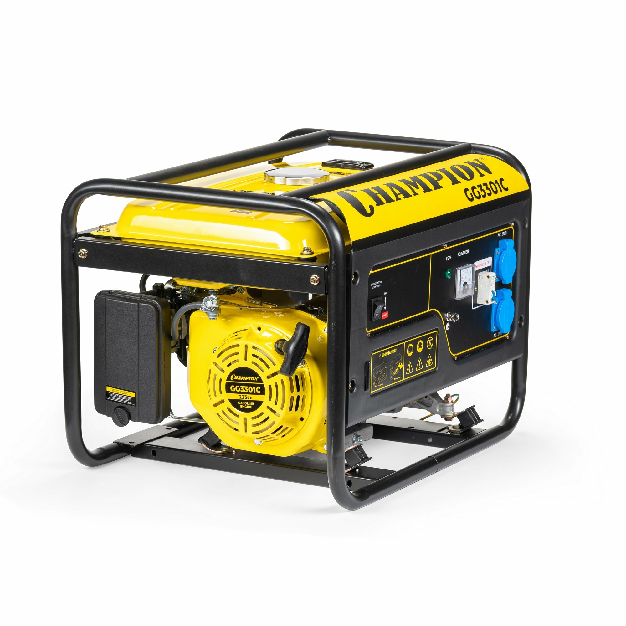 Бензиновый генератор Champion GG3301 3.1 кВт, 12.7 А, 16.0 л, ручной стартер