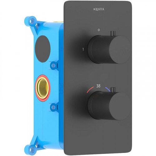 Встраиваемый смеситель Aquatek AQ1392MB европа термостатический 2 режима (внешняя и скрытая часть), матовый черный
