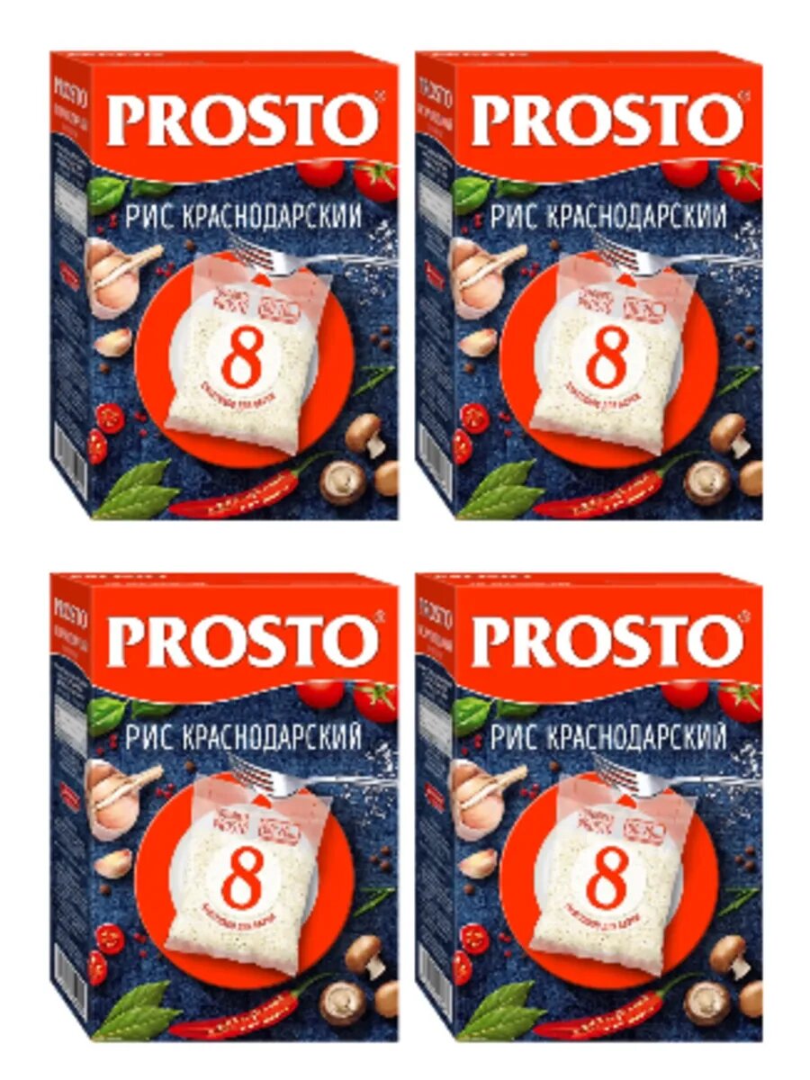 Prosto Рис Краснодарский 8 пакетиков по 62,5 г 500 г, 4 шт