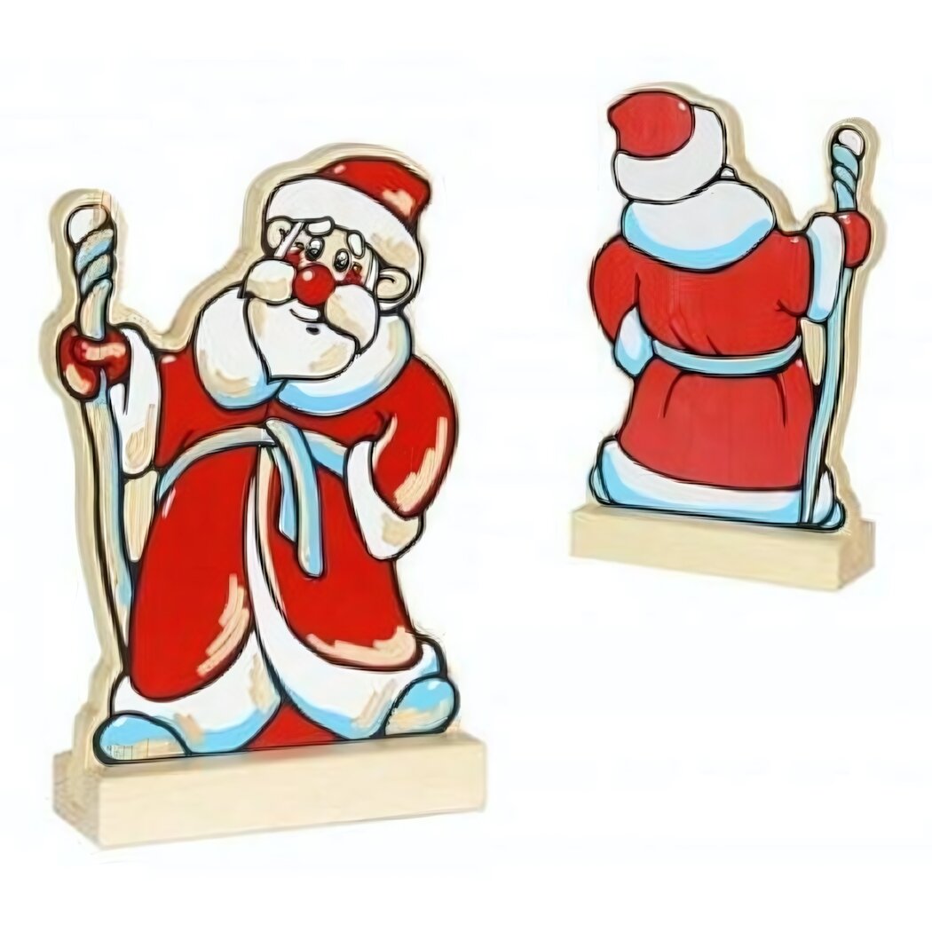 Сувенир Дед Мороз из дерева, яркий новогодний декор, подарок любому
