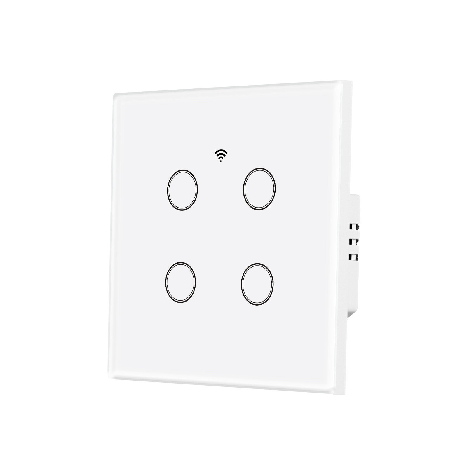 Tuya Smart Switch Single Zero Fire Universal Touch WiFi Switch 2.4GHz WiFi BLE Remote Control Voice Control Timer Function 100-250V 50-60Hz 10-400W/Gang INC 10-200W/Gang LED MoesHouse PC+ABS Indoor 1-way 2-way 3-way 4-way American European Style 1 шт.