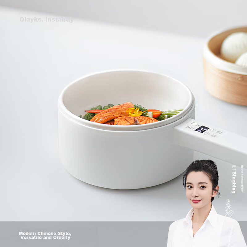 Olayks [Home Appliance National Subsidy] Electric Cooking Pot, Smart Menu, Small Electric Pot, Electric Hot Pot, Multifunctional Pot, Electric Wok, Student Dormitory Small Pot, Instant Noodle Electric Hot Pot, 2L