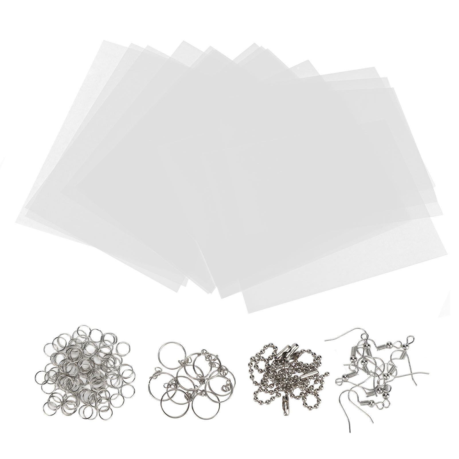 20 шт, термоусадочные листы, прозрачный термоусадочный пластиковый лист, комплект с брелоками для ключей, ювелирные изделия, игрушки, подарок