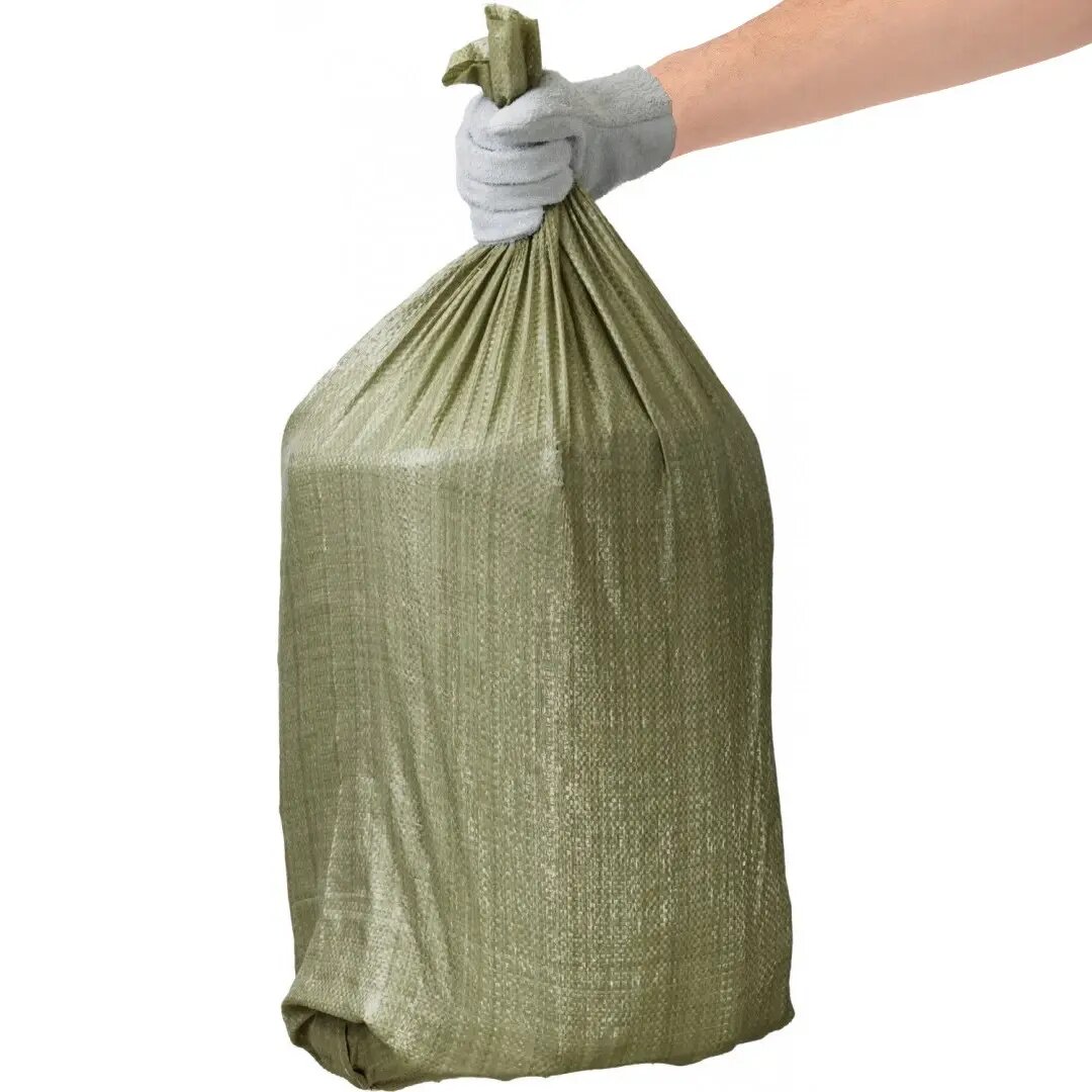 Мешок полипропиленовый 50х90см, зеленый, для строительного мусора, 40кг