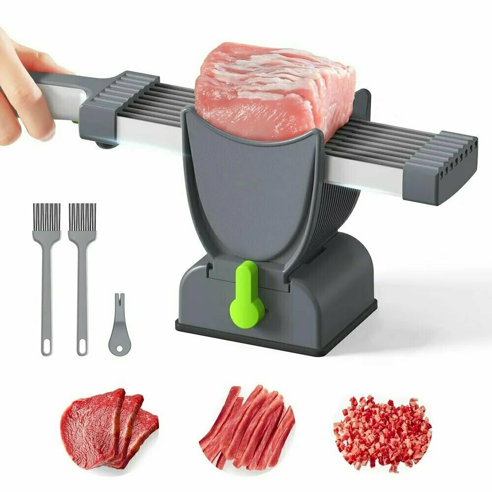 Слайсер, используемый для нарезки мяса на ломтики, которые можно нарезать ломтиками, полосками и частицами