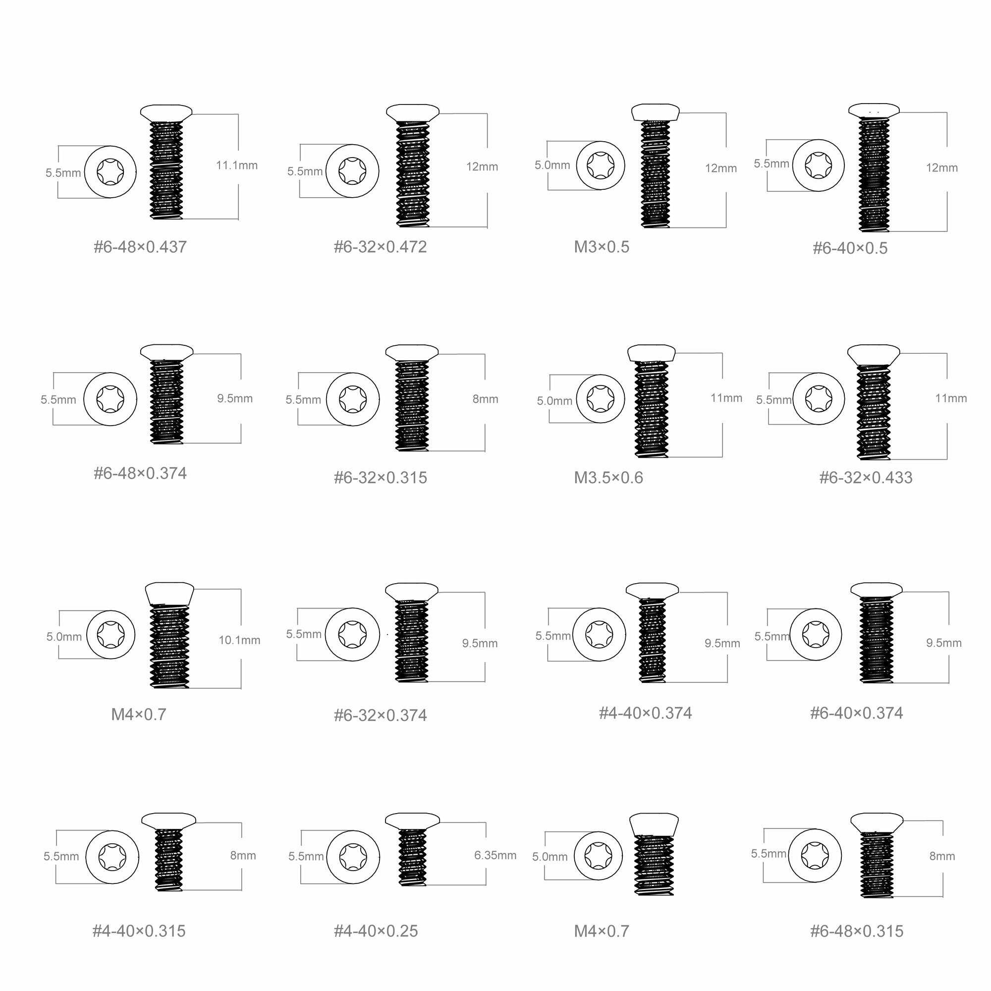 Векторная оптика, пистолет с красной точкой, упаковка винтов, 16 комплектов винтов, головки диаметром 5,5 и 5,0 мм для оптических адаптеров VE, огнестрельных оружия
