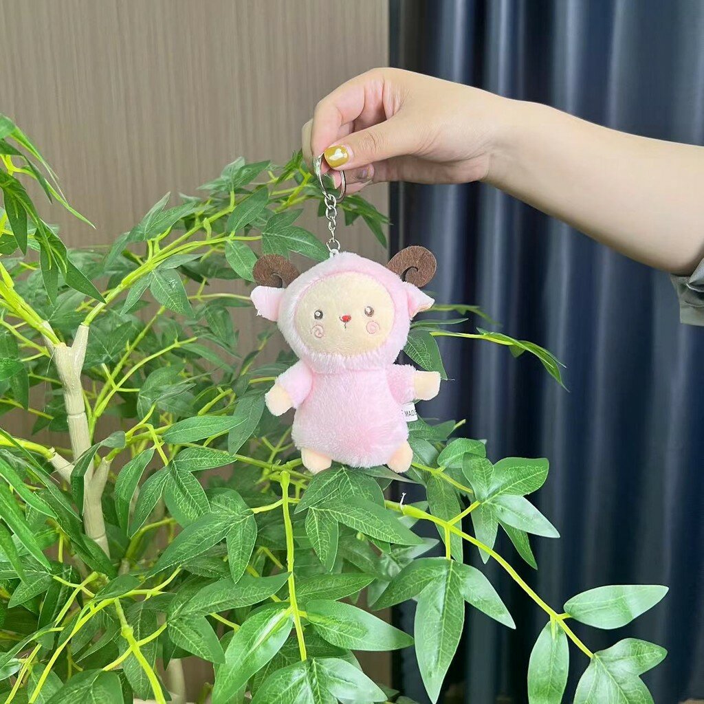 Мягкая симпатичная брелок-игрушка в виде овечки на рюкзак, разноцветные варианты