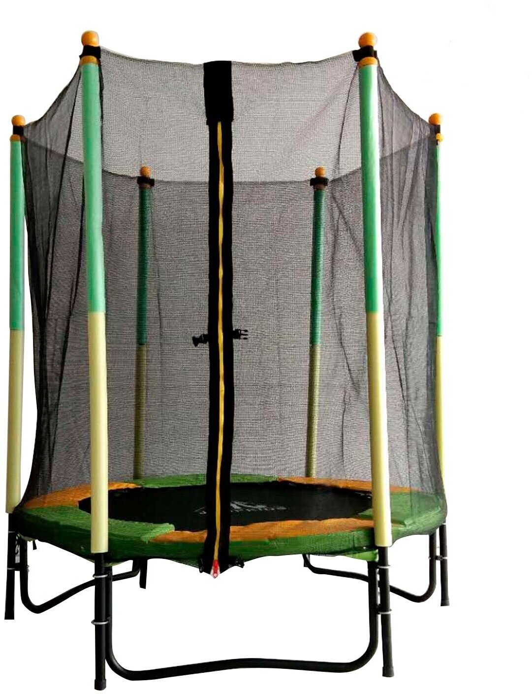 Батут DFC JUMP KIDS 55" 55INCH-JD-GY 137 см, защитная сетка, зеленый/желтый